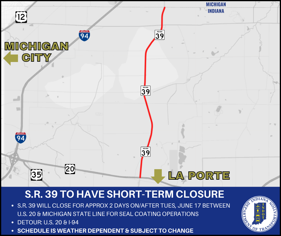 State Road 39 to be Closed Short-Term This Week – WKVI Information Center